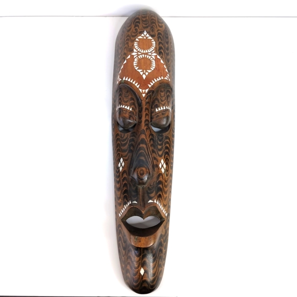 Vintage | Accents | Vintage Tribal Indonesia Ritual Mask Carved Wood ...